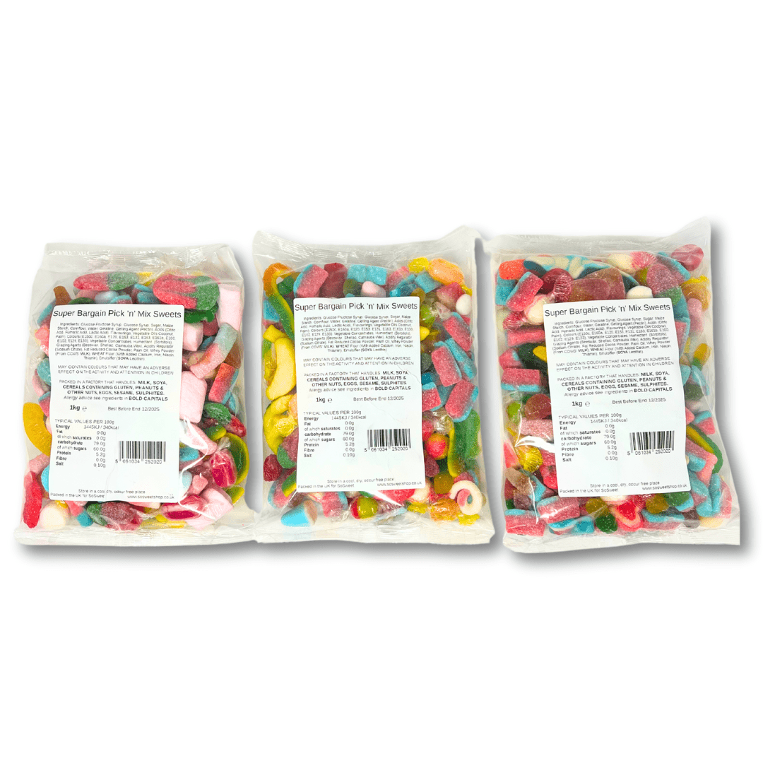 3kg for £10 Super Bargain Pick'n'Mix Sweets – SoSweet