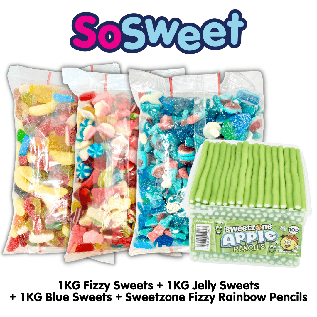 Buy 4kg of Jelly, Fizzy, Blue & Apple Sweets for £20 at SoSweet