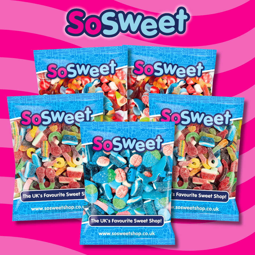 Buy 5 for £25 Pick n Mix Sweets | Jelly, Fizzy & Blue Sweet Mix – SoSweet