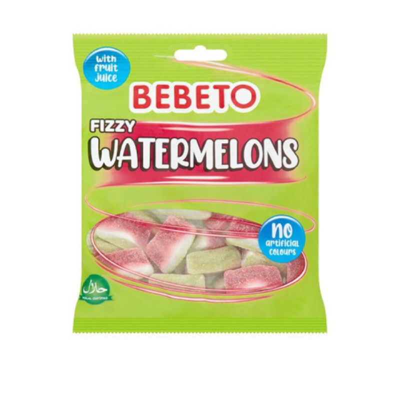 Bebeto Fizzy Watermelons Peg Bag 150g – SoSweet