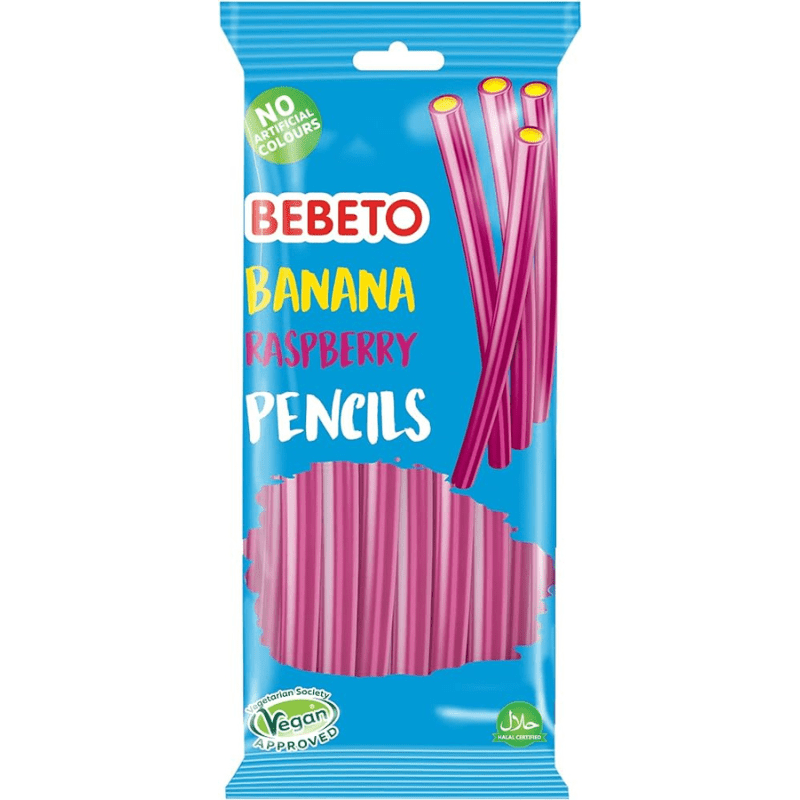 Bebeto Banana Raspberry Pencils Peg Bag 160g – SoSweet