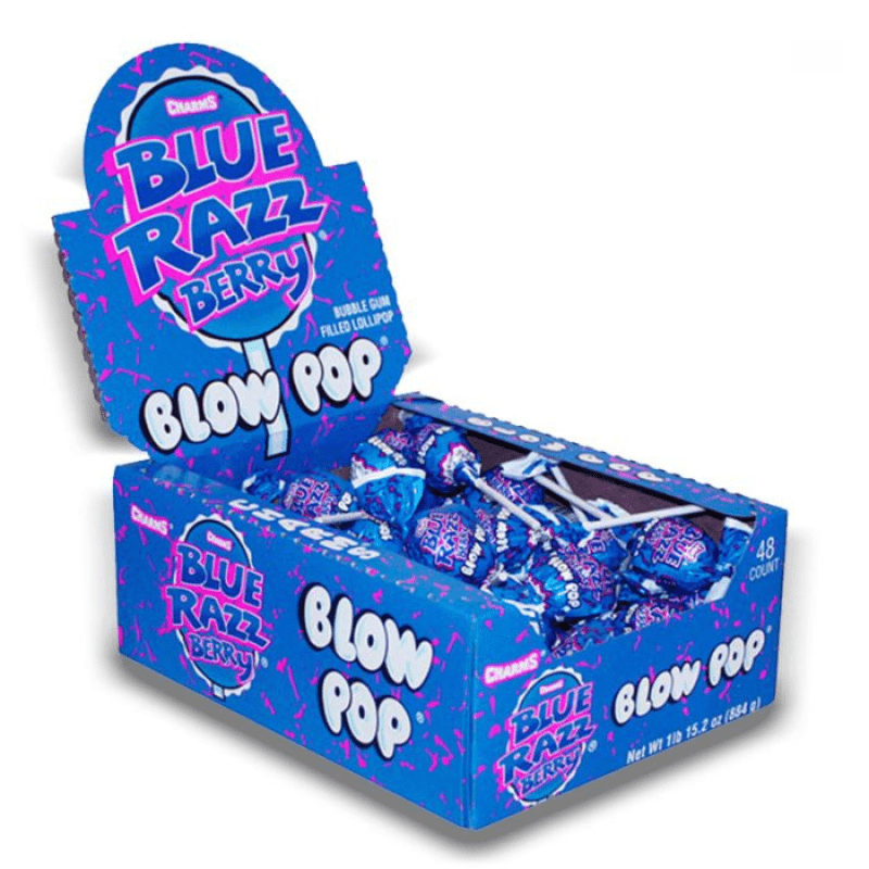 Blow Pop Blue Razz Lollipop 18g (Case of 48) – SoSweet