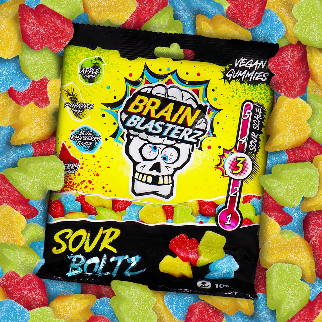Brain Blasterz Peg Bag Sour Bolts 100g – SoSweet