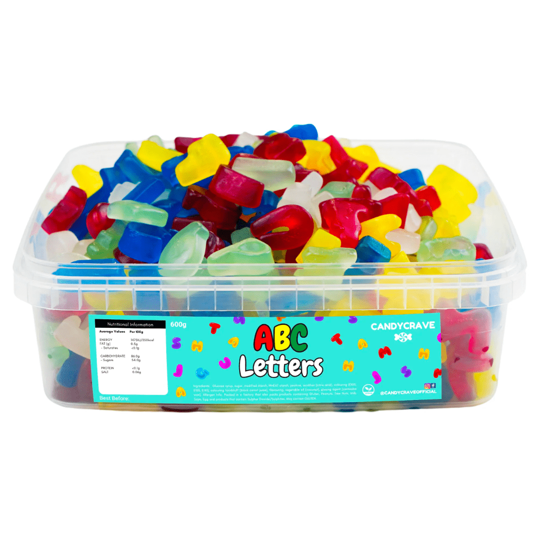 Candycrave ABC Letters Tub 600g – SoSweet