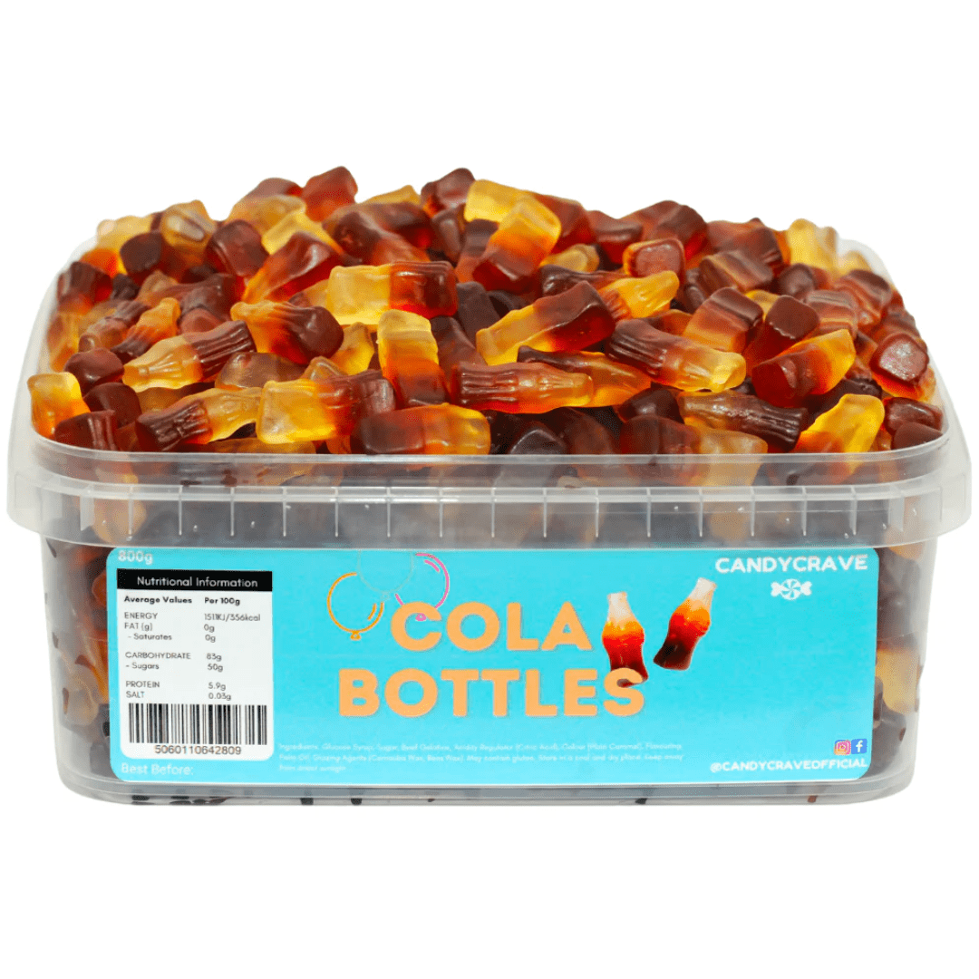 Candycrave Cola Bottles Tub 600g – SoSweet