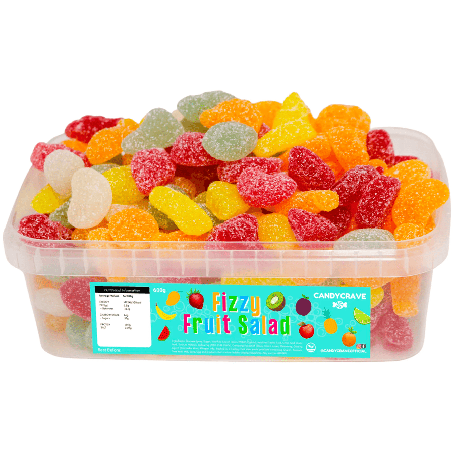 Candycrave Fizzy Fruit Salad Gums Tub (600g) – SoSweet