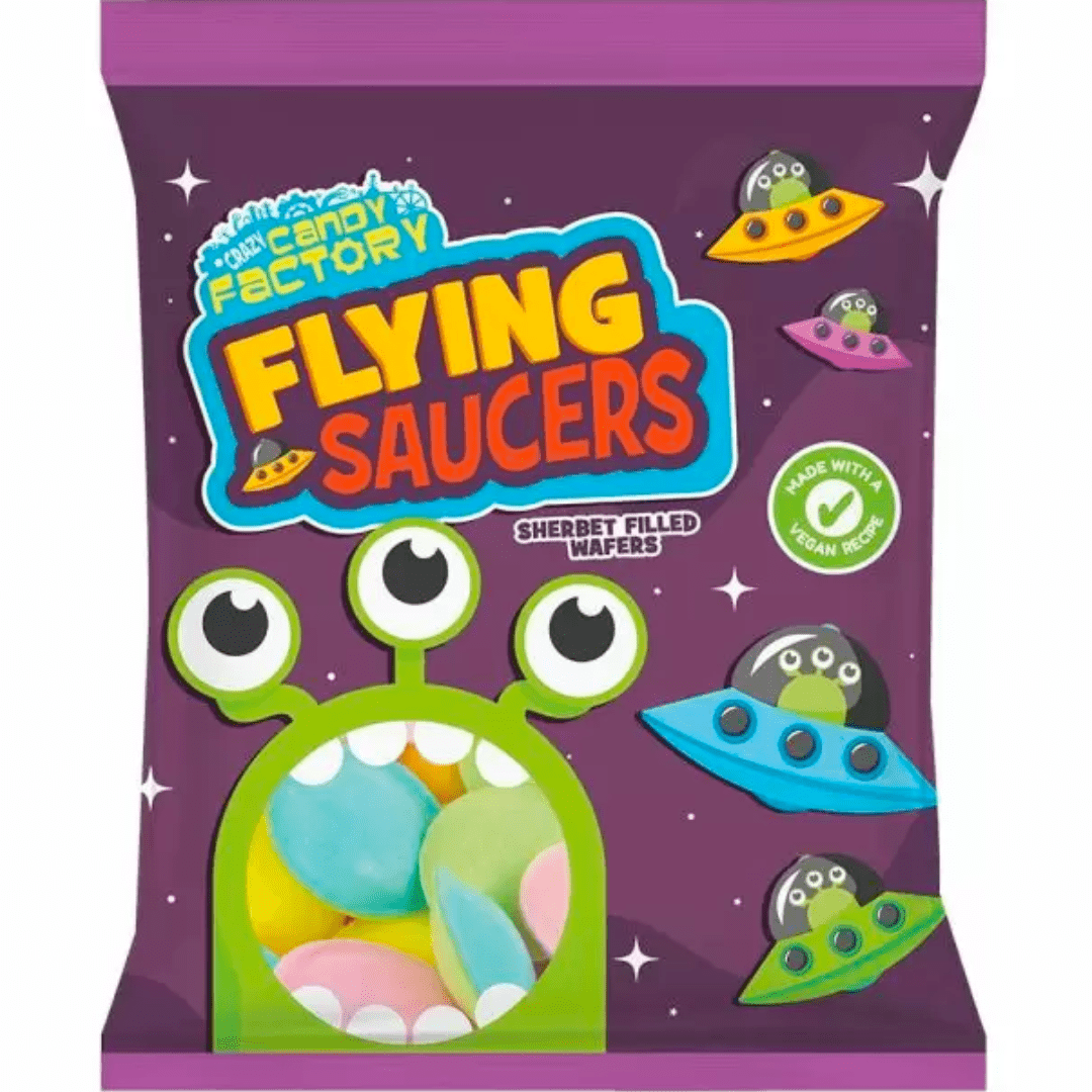 Crazy Candy Factory Flying Saucers Peg Bag 35g – SoSweet