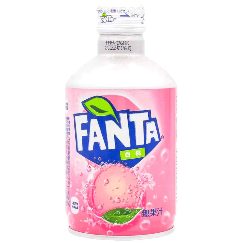 Fanta White Peach Metal Bottle 300ml Japan – SoSweet
