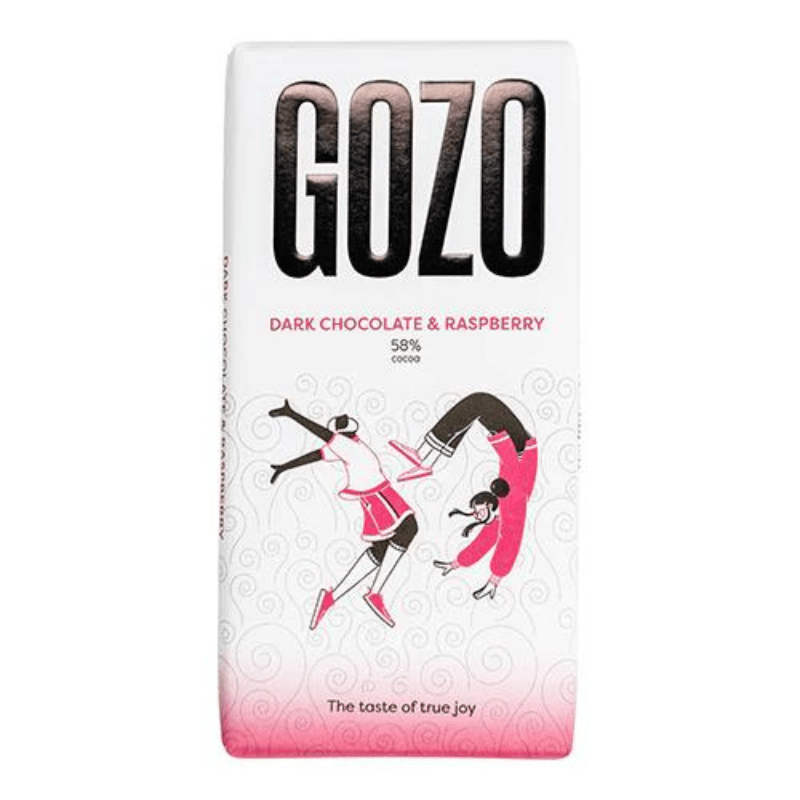 Gozo Dark Chocolate & Raspberry Bar 130g – SoSweet