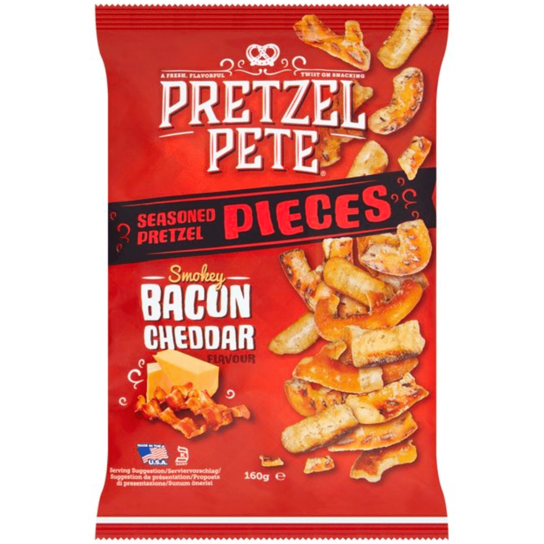 Pretzel Pete Smoky Bacon & Cheddar Pretzel Pieces Bag 160g – SoSweet