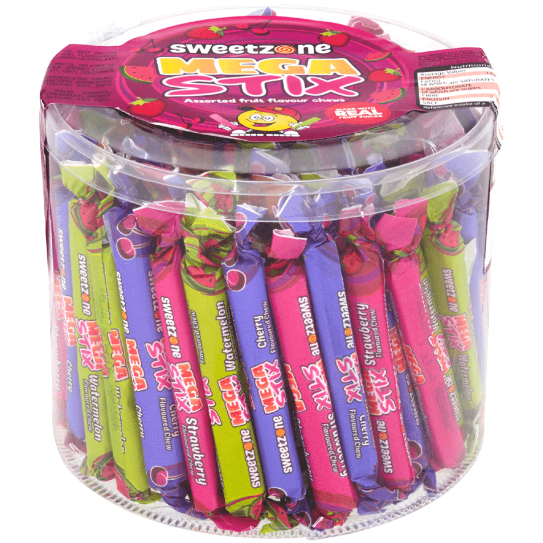 Sweetzone Mega Stix Jar 120pcs – SoSweet