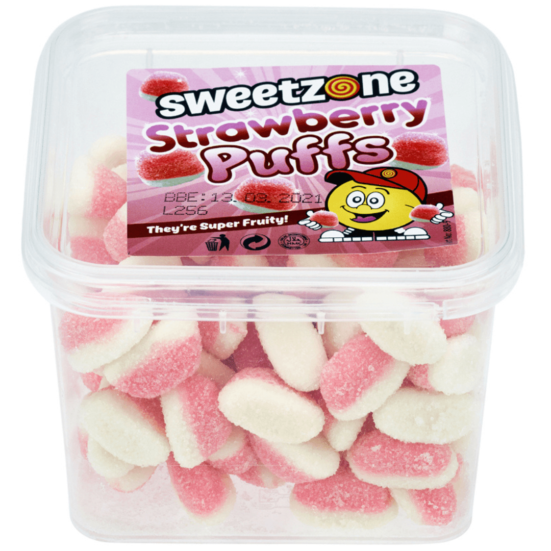 Sweetzone Strawberry Puffs Mini Tub 170g – SoSweet
