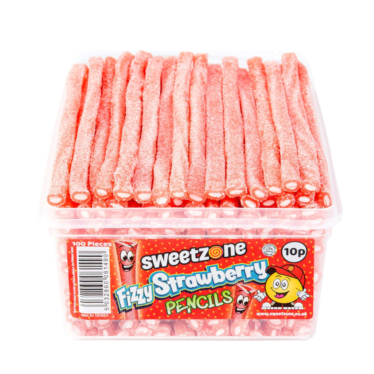 Sweetzone Fizzy Strawberry Pencils Tub 100pcs – SoSweet