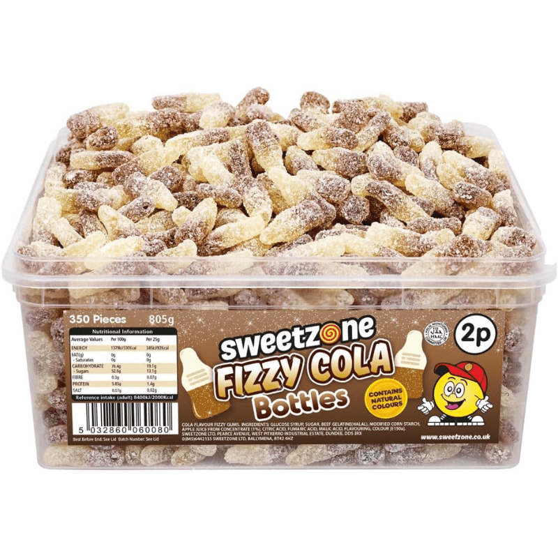 Sweetzone Fizzy Cola Bottles Tub 805g – SoSweet