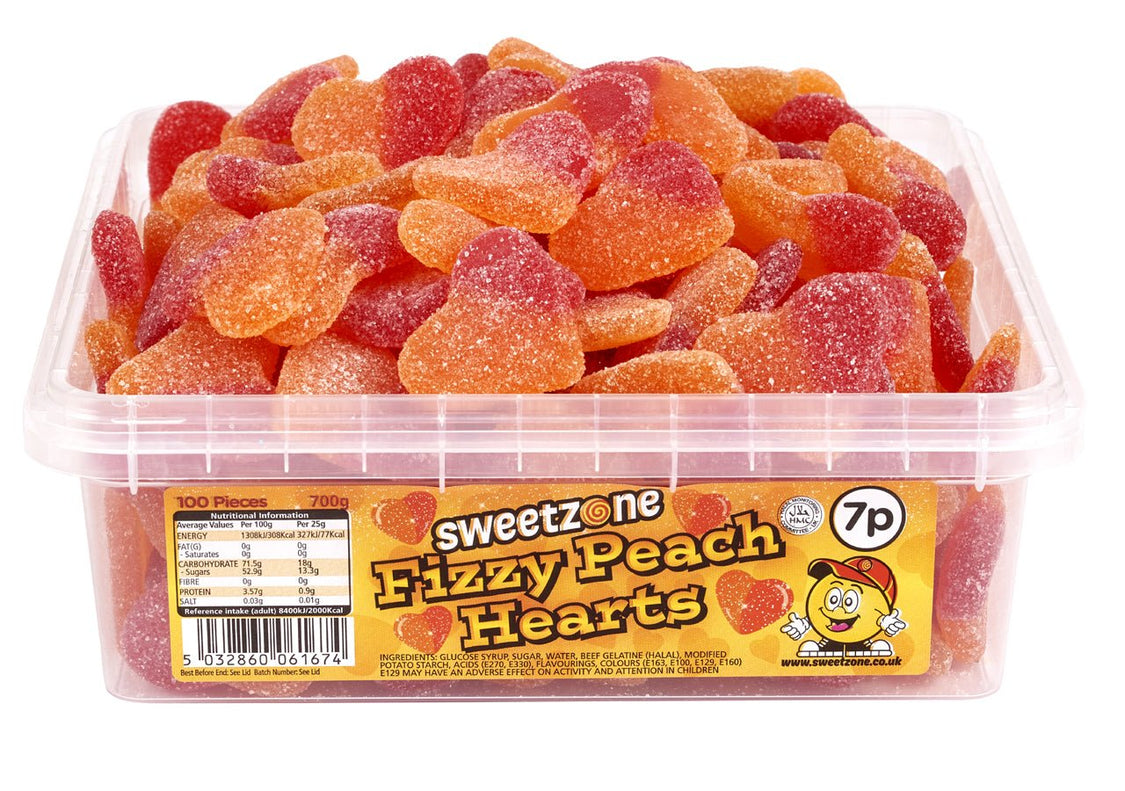 Sweetzone Fizzy Peach Hearts Tub 700g – SoSweet