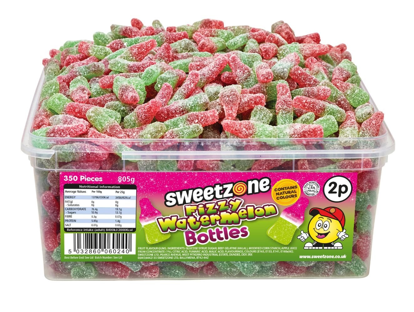 Sweetzone Tub Fizzy Watermelon Bottles (805g) – SoSweet