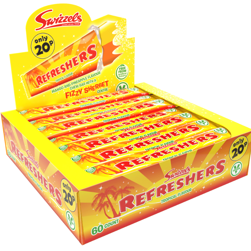Swizzels Refresher Tropical Chew Bars 60 Pcs – SoSweet