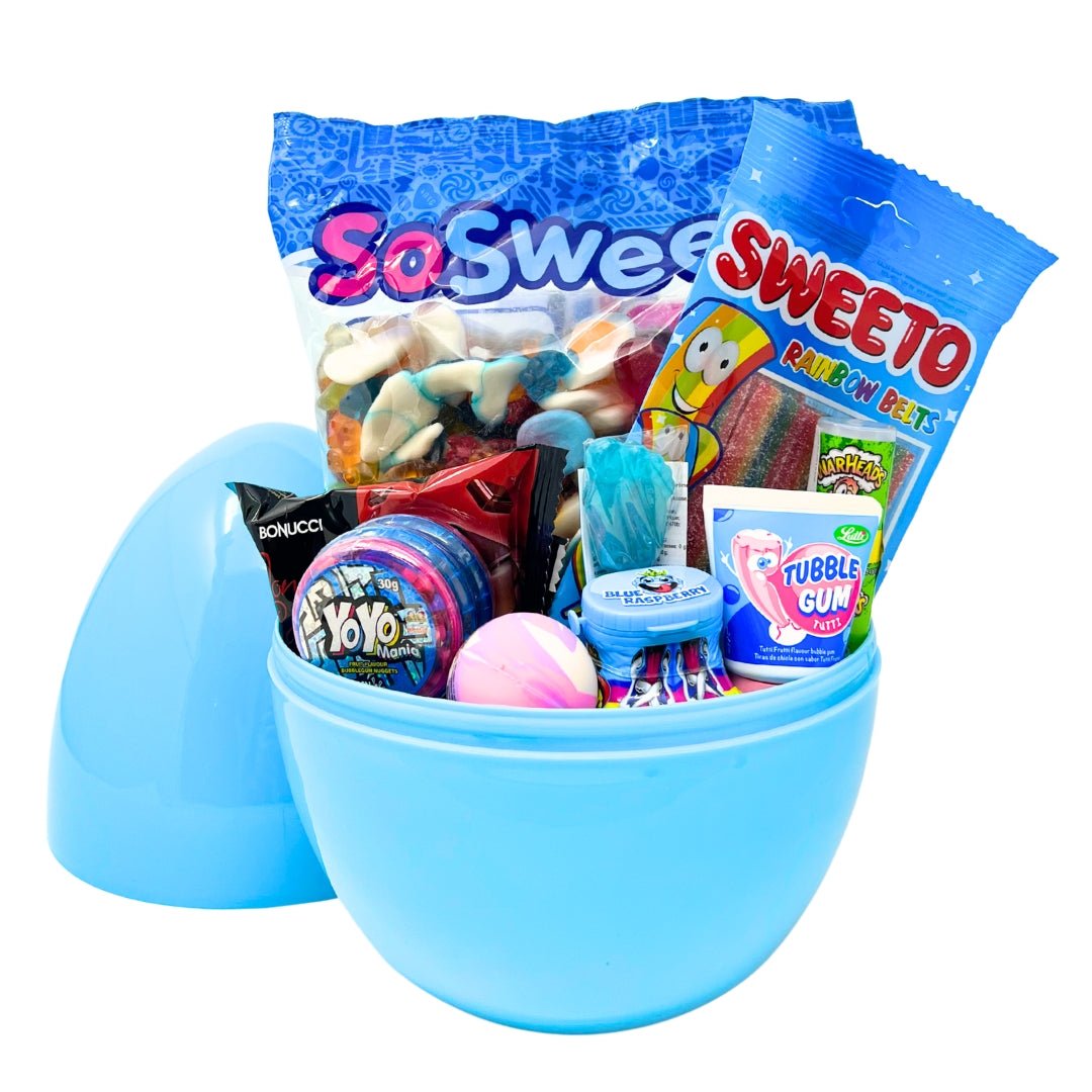 SoSweet Large Treasure Egg - Blue - 12 inches - Filled with Sweets + T