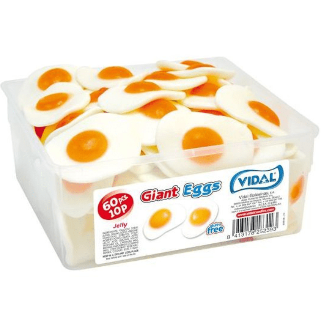 Buy Vidal Giant Fried Eggs Tub (60pcs) | Fun and Delicious Sweets – SoSweet