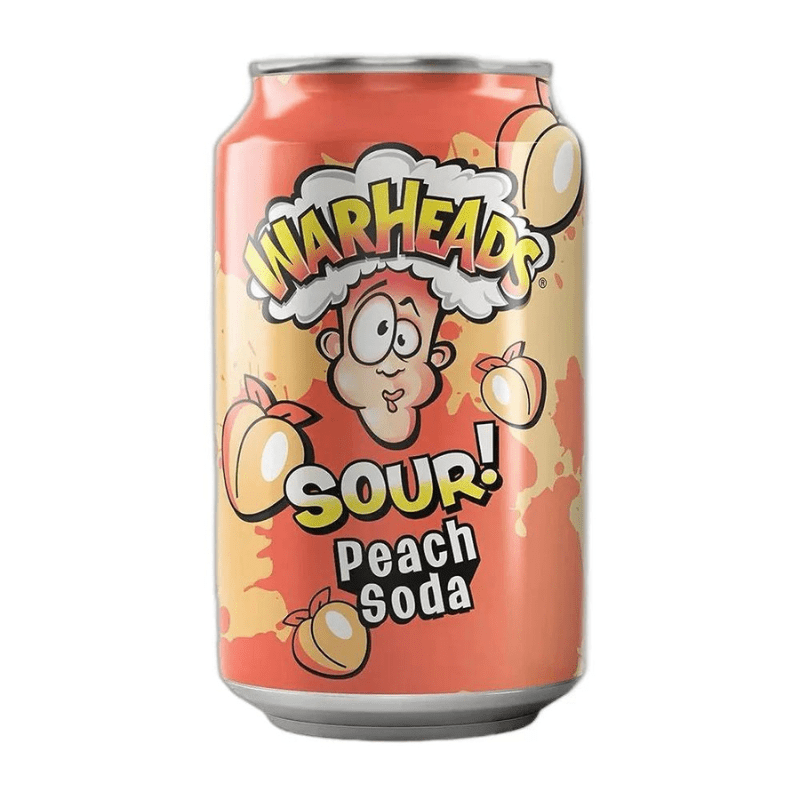 Buy Warheads Peach Sour Soda Can: Sour Candy Flavored Drinks – SoSweet